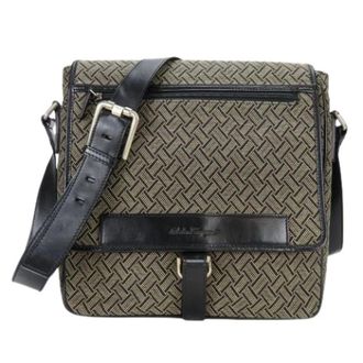 Ferragamo Sac bandouli&egrave;re en toile Pre-owned - Homme - Pre-owned - Beige - Taille: ONE Size