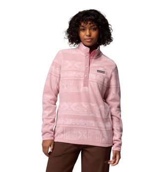 Columbia Damen Benton Springs Printed Half Snap Fleece-&Uuml;berziehhilfe, Radiergummi Pink Deschutes Days, M EU