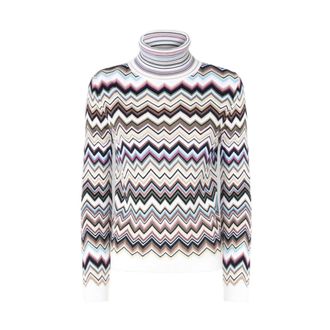 Missoni Zickzack-Pullover aus Wolle und Viskose mit Rollkragen - - Knitwear - Damen - Mehrfarbig - M