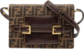 Fendi Sac bandouli&egrave;re en toile Pre-owned - Femme - Pre-owned - Brun - Taille: ONE Size