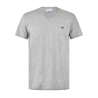 Lacoste Pima T-Shirt f&uuml;r Herren, V-Ausschnitt, Leicht (Silbergrau)