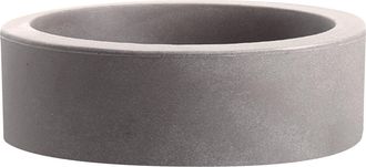 Nicoli Runde Vase Echo Small Blumentopf aus Harz für Innen- und Außenbereich, Durchmesser 25 x 12 cm, Höhe 30 x 14 cm (Durchmesser 30 x 14 cm, Asche)