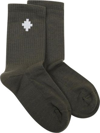 Marcelo Burlon Military Cross Logo High Socks - - Underwear - Herren - Gr&uuml;n - M