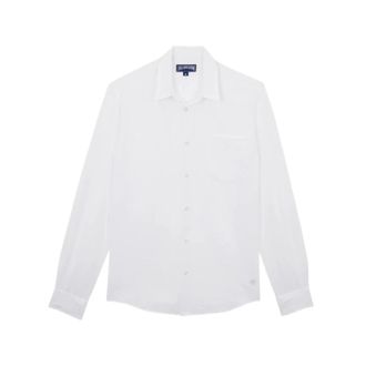 Vilebrequin Caroubis Leinen- und Baumwollhemd - - Shirts - Herren - Wei&szlig; - 3XL