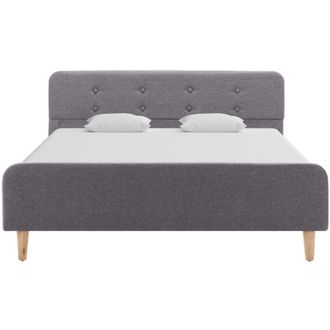 vidaXL Bettgestell Hellgrau Stoff 120x200 cm Vidaxl