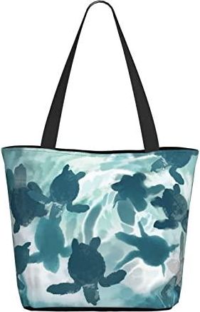 AOOEDM Aquarelle peinture tortue sac &agrave; provisions pour femme 33 x 27,9 x 17,8 cm. Le cadeau parfait pour la Saint-Valentin. Cest de la Saint-Valentin pour ma