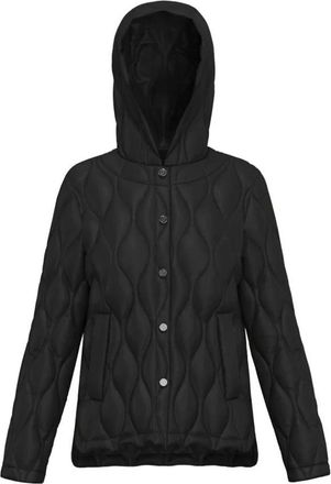 Marella Femme, Vestes, Noir, Taille: 44 FR Doudoune Noire avec Capuche Amovible