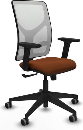 Piqueras y Crespo Brauner Schreibtischstuhl mit 2D-Armlehnen, h&ouml;henverstellbare Lendenwirbelst&uuml;tze, ausgestattet mit 3 Positionen und Schneideschaum, Wei&szlig;/Braun