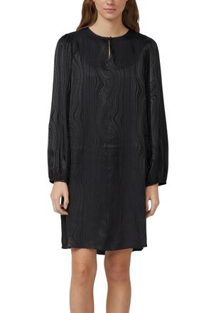 s.Oliver Flie&szlig;endes Jacquardkleid mit Raffung