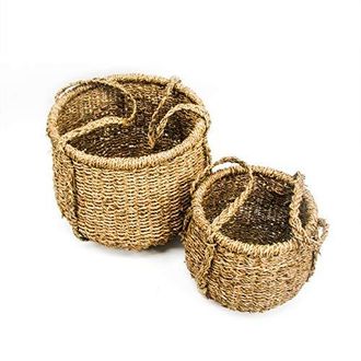 Trademark Innovations Pflanzkorb aus Seegras, gewebt, 2 Stück