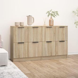 vidaXL Buffets 2 pcs Ch&ecirc;ne sonoma 60x30x70 cm Bois ding&eacute;nierie Vidaxl