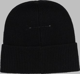 Maison Margiela M61054K_MM08ZM6900 Wool Knit Beanie - Black