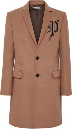 Philipp Plein Homme, Manteaux, Brun, Taille: L Coat Long Gothic P