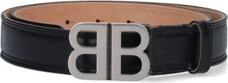 Balenciaga Gürtel - Logo Belt - Black/Silver - Gr. 70 - in Schwarz - für Damen