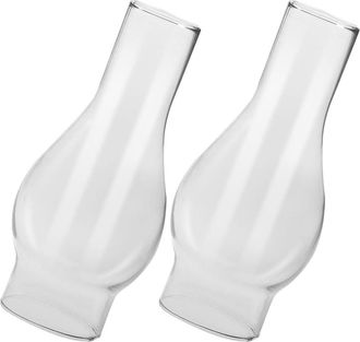BESPORTBLE 2 St&uuml;ck Teiliges Glaslampenschirm Petroleumlampe Klarer Windgesch&uuml;tzter Lampenschirm mit Vintage Design Langlebiger Glasschirm Einfacher Einbau f&uuml;r Re