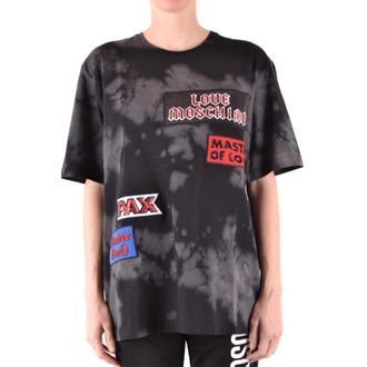 Love Moschino Schwarzes T-Shirt mit kurzen &Auml;rmeln aus Baumwolle - - Tops - Damen - Schwarzk - XS