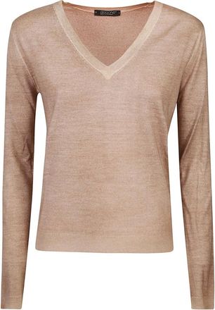 Aragona Femme, Pulls, Brun, Taille: 42 FR Pull en cachemire &agrave; col en V