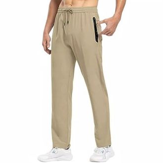 Generic Pantalon de surv&ecirc;tement en lin pour homme - Pantalon de jogging avec taille &eacute;lastique - Pantalon en lin - Pantalon de surv&ecirc;tement - Pantalon d&eacute;t&eacute; resp