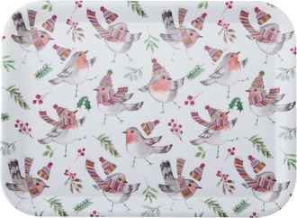 Mikasa Mikasa TipperleyHill Serviertablett aus Melamin, Motiv Rotkehlchen, 43,5 x 32 cm, mit Etikett