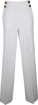 Max Mara Femme, Pantalons, Blanc, Taille: 34 FR Polonia Wide Pantalons