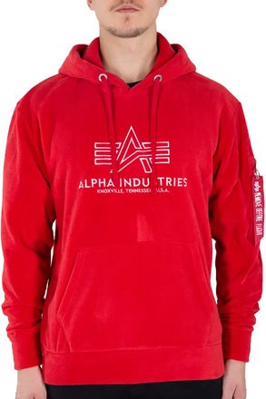 Alpha Industries Herren Basic Hoody Polar Fleece Kapuzenpullover, Speed Red, L