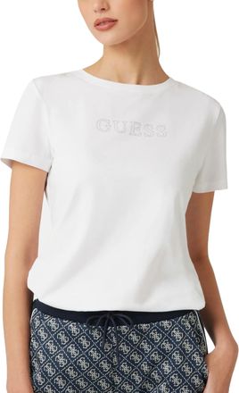 Guess Guess Damen Eco Short Sleeve Briana T-Shirt, Reines Wei&szlig;, Mittel