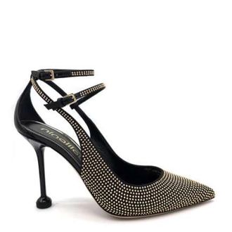 Ninalilou Schwarze Lederstollenabs&auml;tze - - Shoes - Damen - Schwarzk - 40 EU