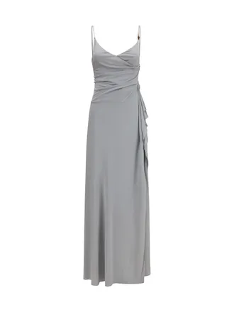 Versace Womens Dress Viscose Jersey Silver Grey