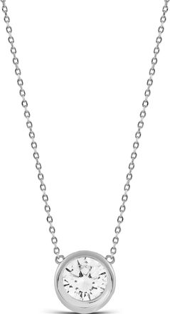 Luxenter 925 Sterlingsilber-Halskette mit brillantem Zirkonia-Rhodium-Finish - Imrak
