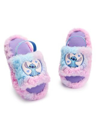 Disney Lilo & Stitch M&auml;dchen Hausschuhe | Kinder-Stitch-Character-Herz-Slider-Hausschuhe in Rosa und Blau | Kinder-Slip-On-Hausschuhe f&uuml;r den Innenbereich mi