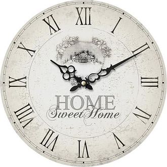 Premier Housewares Wanduhr Home Sweet Home MDF