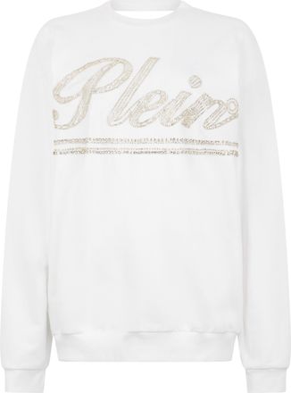 Philipp Plein Washed Open Back Sweatshirt Strass Signature