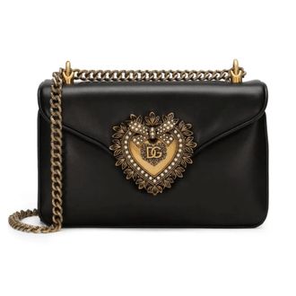 Dolce & Gabbana Femme, Sacs, Noir, Taille: ONE Size Devotion Leather Crossbody Bag
