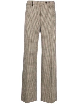 N&deg;21 pantalon en laine &agrave; carreaux - Tons neutres