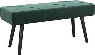 HOMCOM Sitzbank Polsterbank in Samtoptik, Bettbank mit X-Muster, Stahlbeine, Schuhbank f&uuml;r Schlafzimmer, Wohnzimmer, Flur, 100 x 36 x 45 cm, Gr&uuml;n