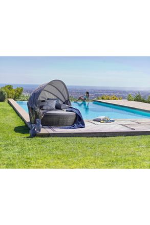 ambia GARDEN Gartenmuschel, Grau, Metall, Kunststoff, Textil, Loungem&ouml;bel, Sonneninseln