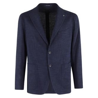 Tagliatore Jacket 1 Breast Wolle Seide Cot Effect - - Jackets - Herren - Blau - XL