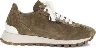 Brunello Cucinelli lace-up panelling sneakers - Braun