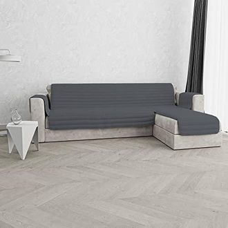 Italian Bed Linen Sofabezug TRENDY mit umkehrbarer Halbinsel, Dunkelgrau, 190cm