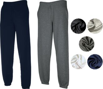 Fruit Of The Loom Herren 2er Jogginghose Set Classic Elastic Leg Jog Pants M L XL XXL 3XL Verschiedene Farbsets & HLKauf-Block (1x Deep Navy, 1x Dark Heather & 1x HLKau