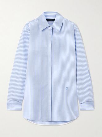Proenza Schouler Hunter Hemd Aus Gestreifter Popeline Aus Einer Baumwoll-seidenmischung - Blau