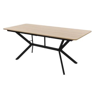 ML Design ML-Design Esstisch Hellbraun 180x80x75 cm, Rechteckiger Esszimmertisch f&uuml;r 6 Personen, Industrieller K&uuml;chentisch, Wohnzimmertisch mit Stahlgestell, Sc