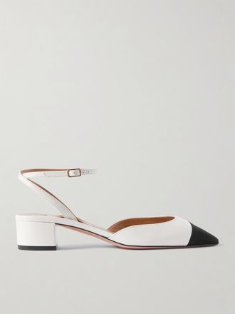 Aquazzura Escarpins Babies En Cuir À Finitions En Gros-grain French Flirt 35 - Blanc