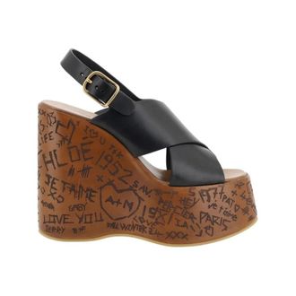 Chlo&eacute; Femme, Chaussures, Noir, Taille: 40 EU Maxime Sandales Compens&eacute;es Tiss&eacute;es