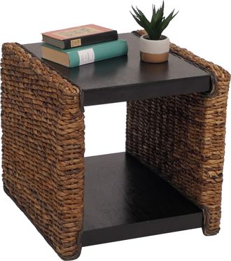 Mendler Beistelltisch Nachttisch Sitzhocker Lucca Rattan - Bananengeflecht