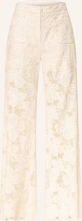 Sandro Sandro Marlenehose Aus Spitze Mit Schmucksteinen weiss