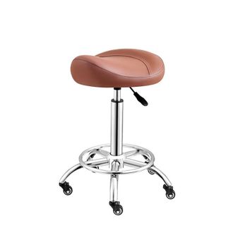 Generic Sattelhocker mit R&auml;dern, drehbarer, Verstellbarer Rollhocker, Sattelstuhl aus PU-Leder, geeignet for Salons und Massagesalons(Color-4)