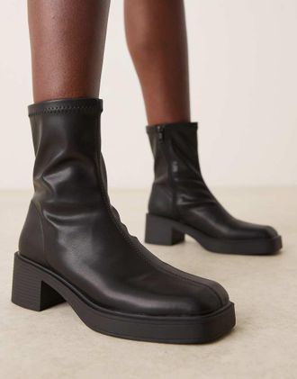 Asos Raven - Bottines &eacute;l&eacute;gantes &agrave; talon mi-haut - Noir