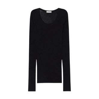 American Vintage Femme, Pulls, Noir, Taille: 40 FR T-shirt Manches Longues Massachusetts