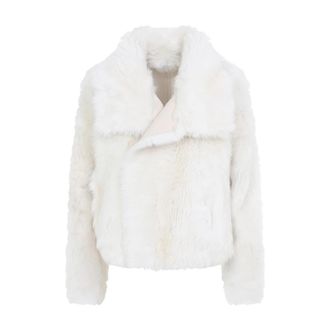Yves Salomon Kurze Jacke aus Toskana-Lammleder - - Jackets - Damen - Wei&szlig; - XS
